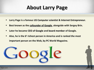 Larry Page - An inspiring corporate leader | PPT