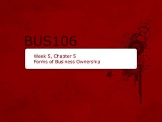 Forms of Business Ownership | PPT
