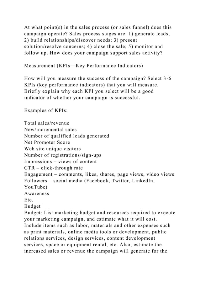 BUS201Assignment Marketing Plan, Part 4Assignment Market.docx