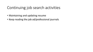 Conducting a winning job campaign | PPTX