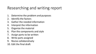 Preparing informative and influential report | PPTX