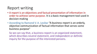 Preparing informative and influential report | PPT