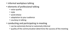 communicating effectively in meetings and conversations | PPTX