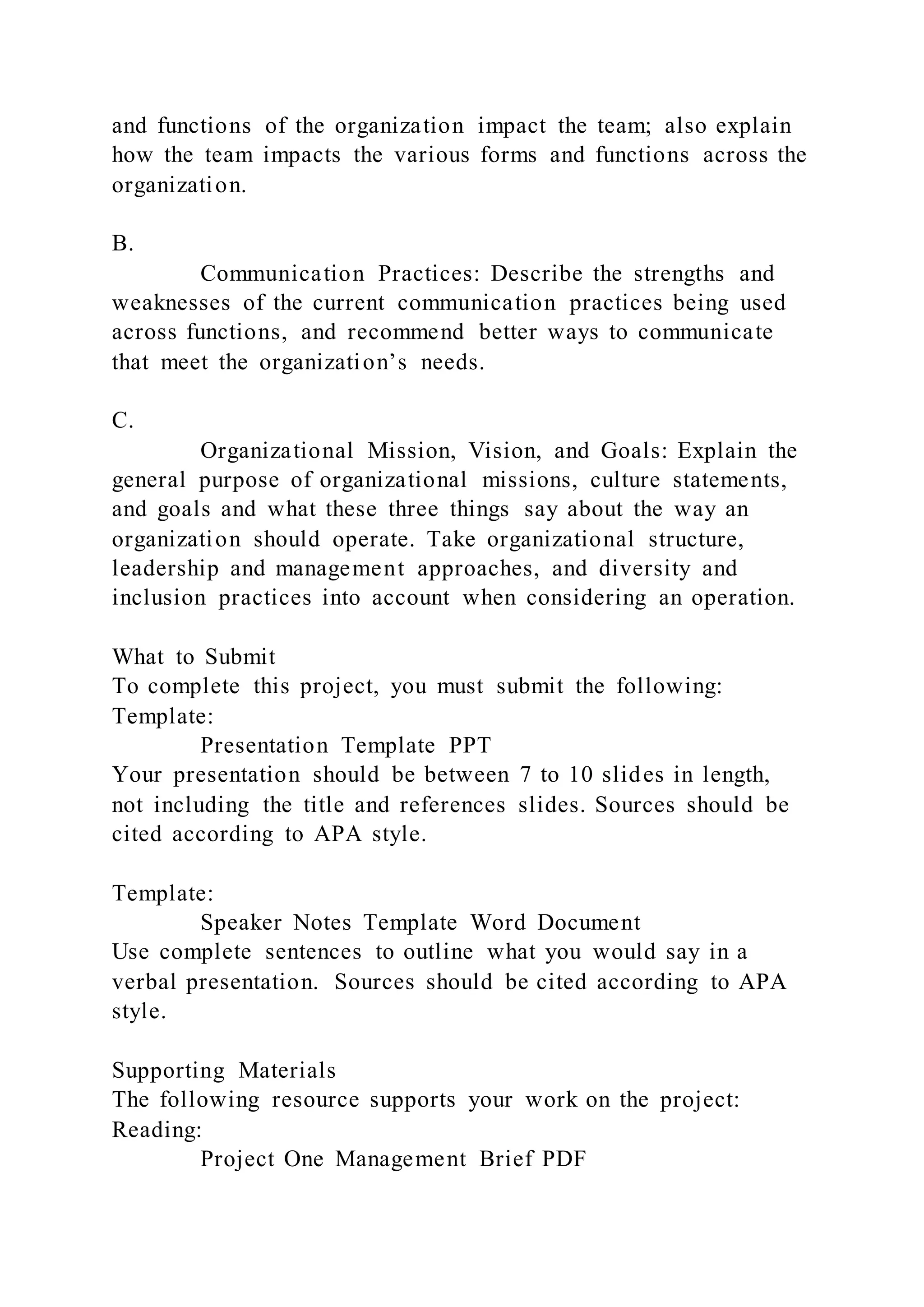 BUS 210 Project One Management Brief Overview The S | DOCX