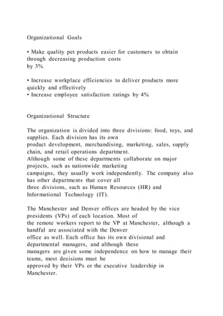 BUS 210 Project One Management Brief Overview The S | DOCX