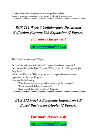 Bus 212 Effective Communication / snaptutorial.com