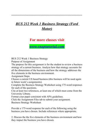 Bus 212 Effective Communication / snaptutorial.com