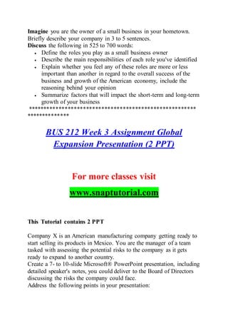 Bus 212 Education Organization / snaptutorial.com