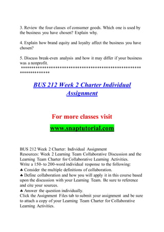 Bus 212 Education Organization / snaptutorial.com