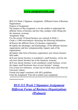 Bus 212 Education Organization / snaptutorial.com