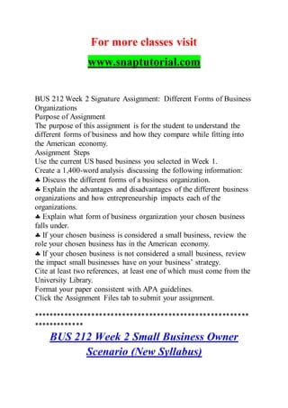 Bus 212 Education Organization / snaptutorial.com