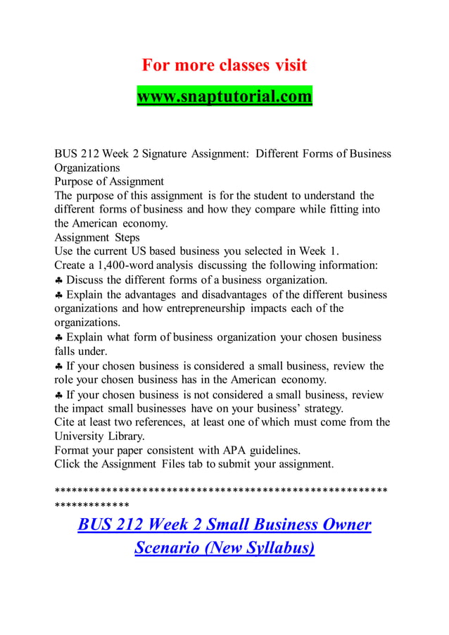 Bus 212 Education Organization / snaptutorial.com