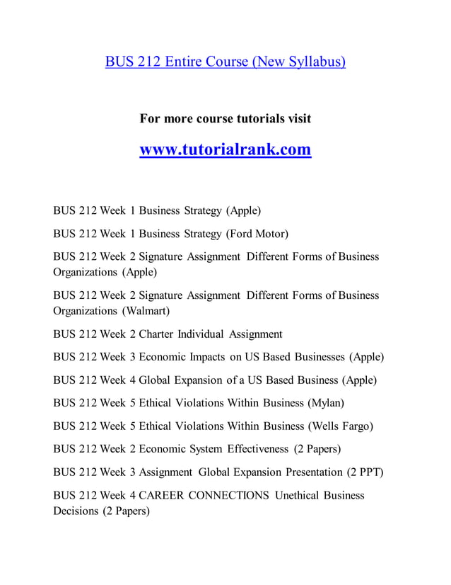 BUS 212 Effective Communication/tutorialrank.com | Business ...
