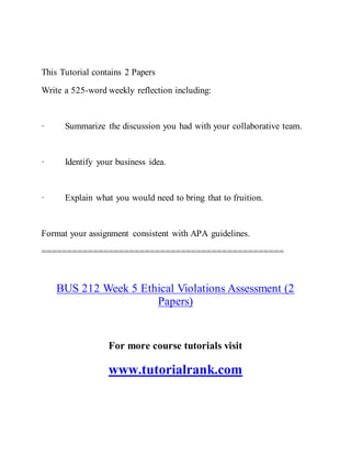 BUS 212 Effective Communication/tutorialrank.com