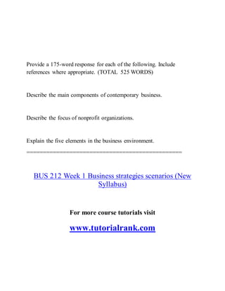 BUS 212 Effective Communication/tutorialrank.com