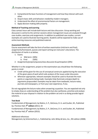Bus220 course outline | PDF