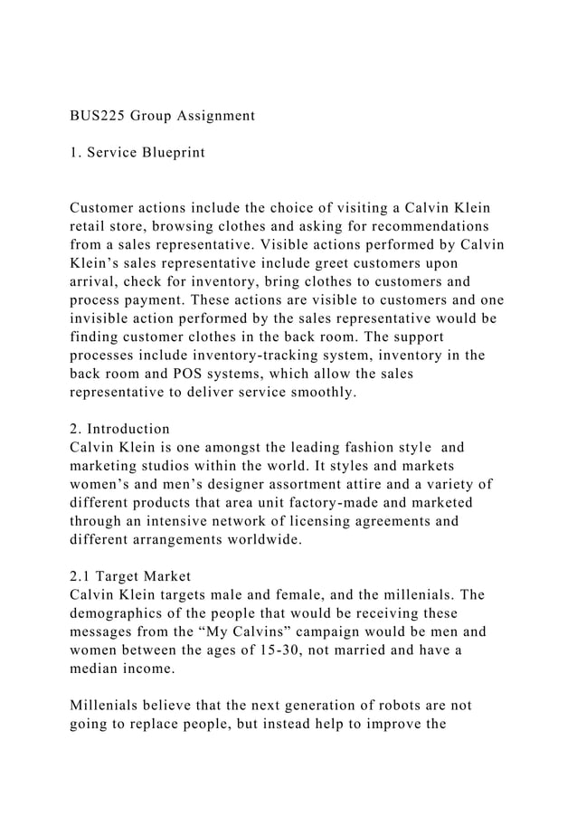 BUS225 Group Assignment1. Service BlueprintCustomer acti.docx