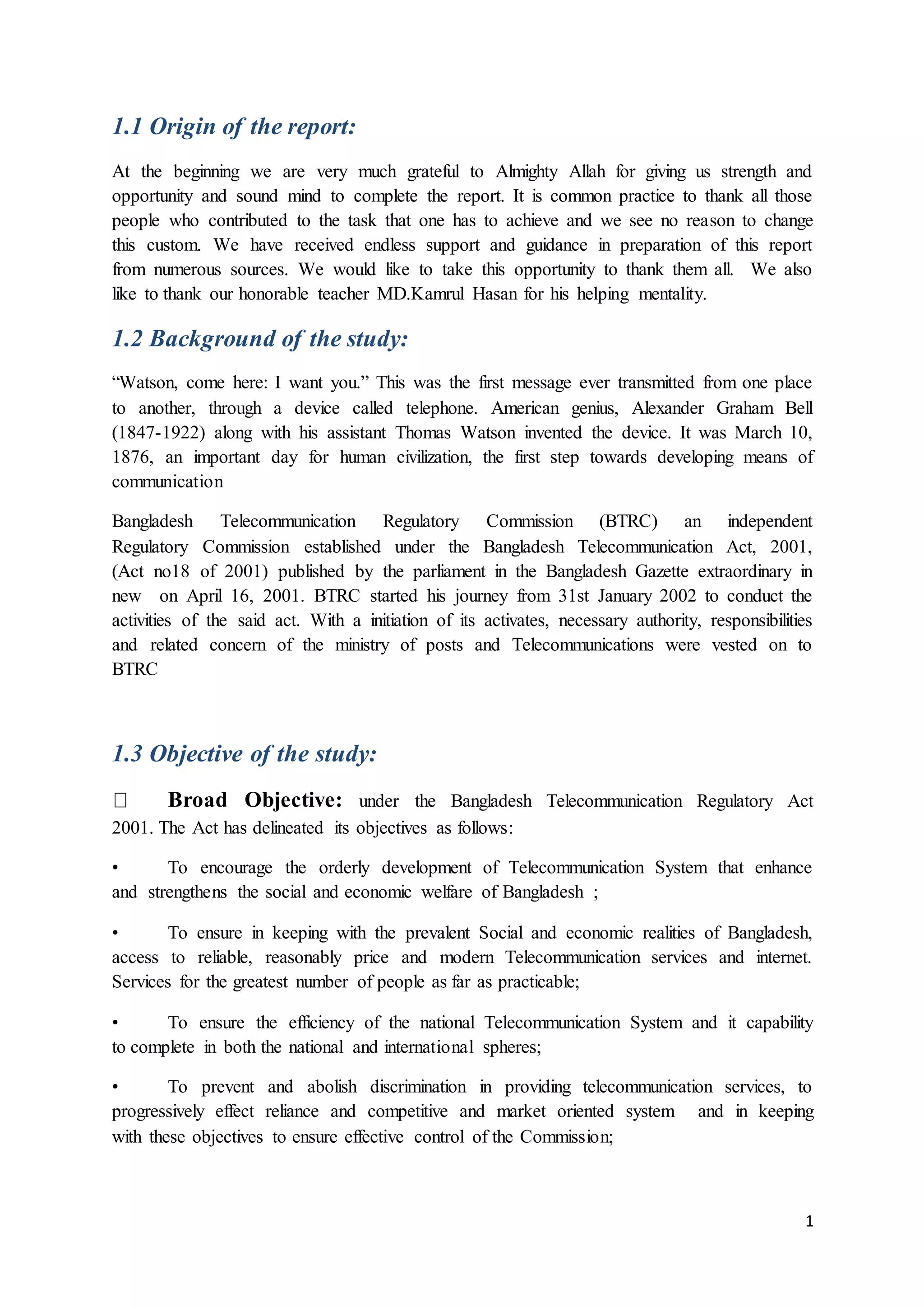 Telecommunication in Bangladesh | DOCX