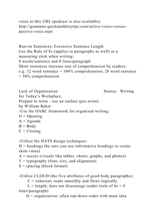 BUS301 Memo Rubric Spring 2020 - Student.docxBUS301 Writing Ru.docx ...