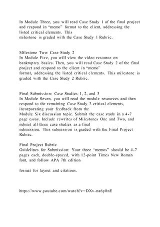 BUS 307 Final Project Guidelines and Rubric Overview | DOCX