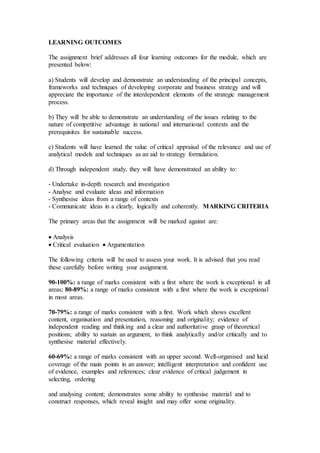 Bus3110m strategic management individual assignment | DOCX | Resume ...