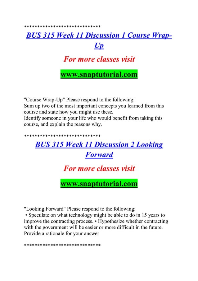 Bus 315 Exceptional Education / snaptutorial.com