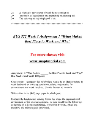 BUS 322 Technology levels--snaptutorial.com