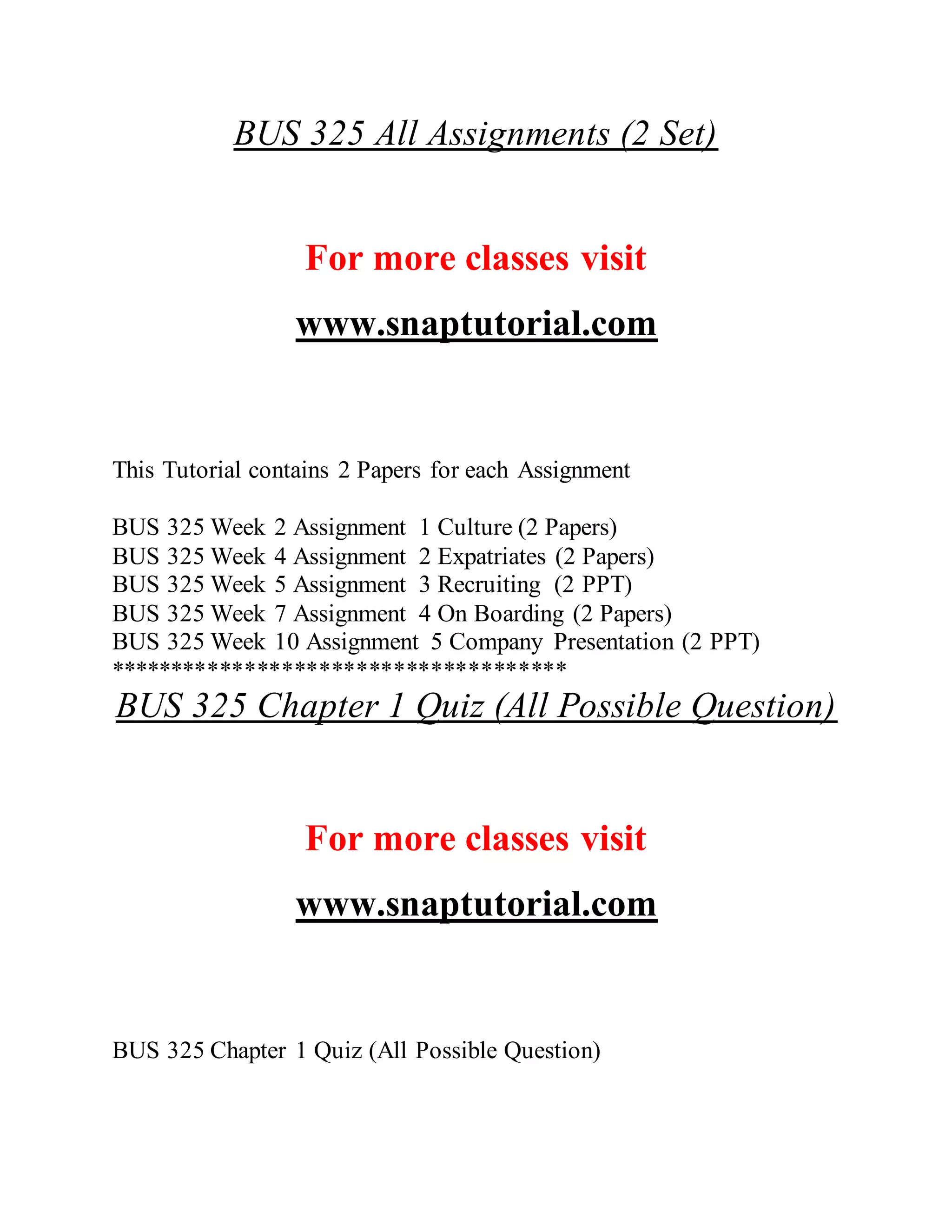 BUS 325 Education Redefined / snaptutorial.com