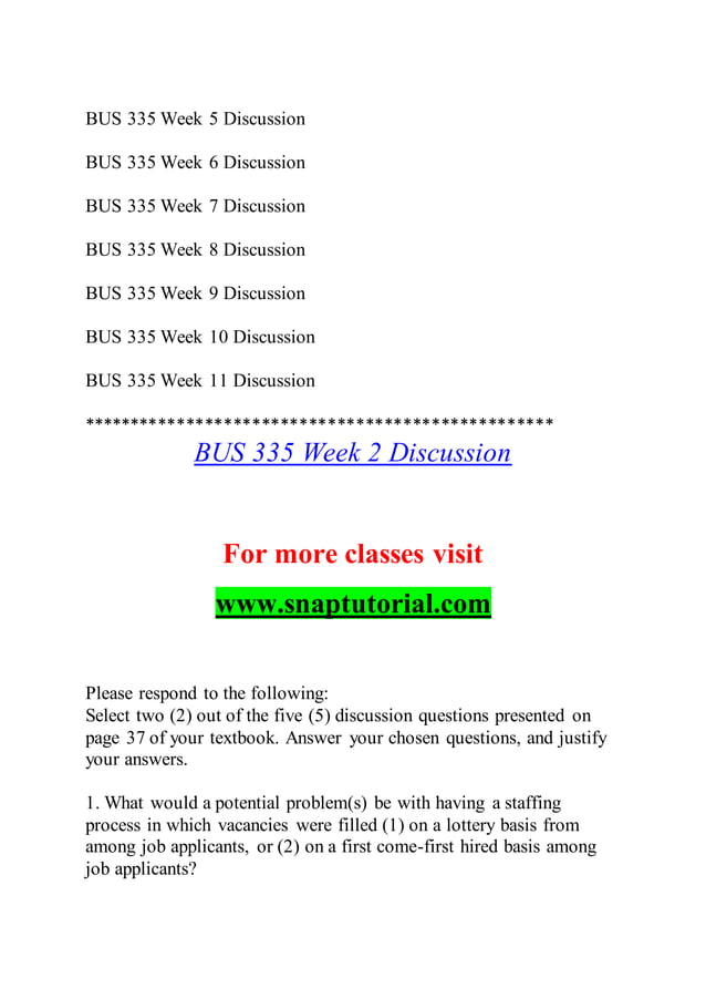 BUS 335 Exceptional Education / snaptutorial.com | PDF