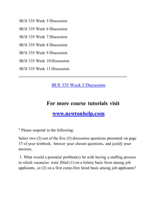 BUS 335 Expect Success/newtonhelp.com