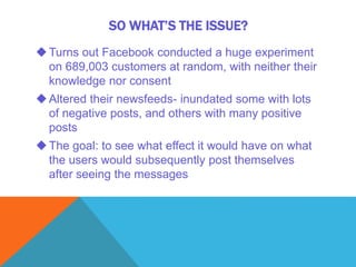 Bus356 Facebook Ethics | PPTX | Social Networking | Internet