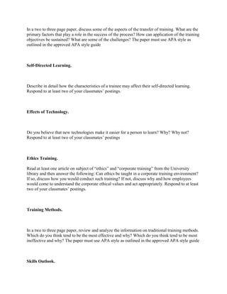 Bus 375 employee training complete course | DOCX