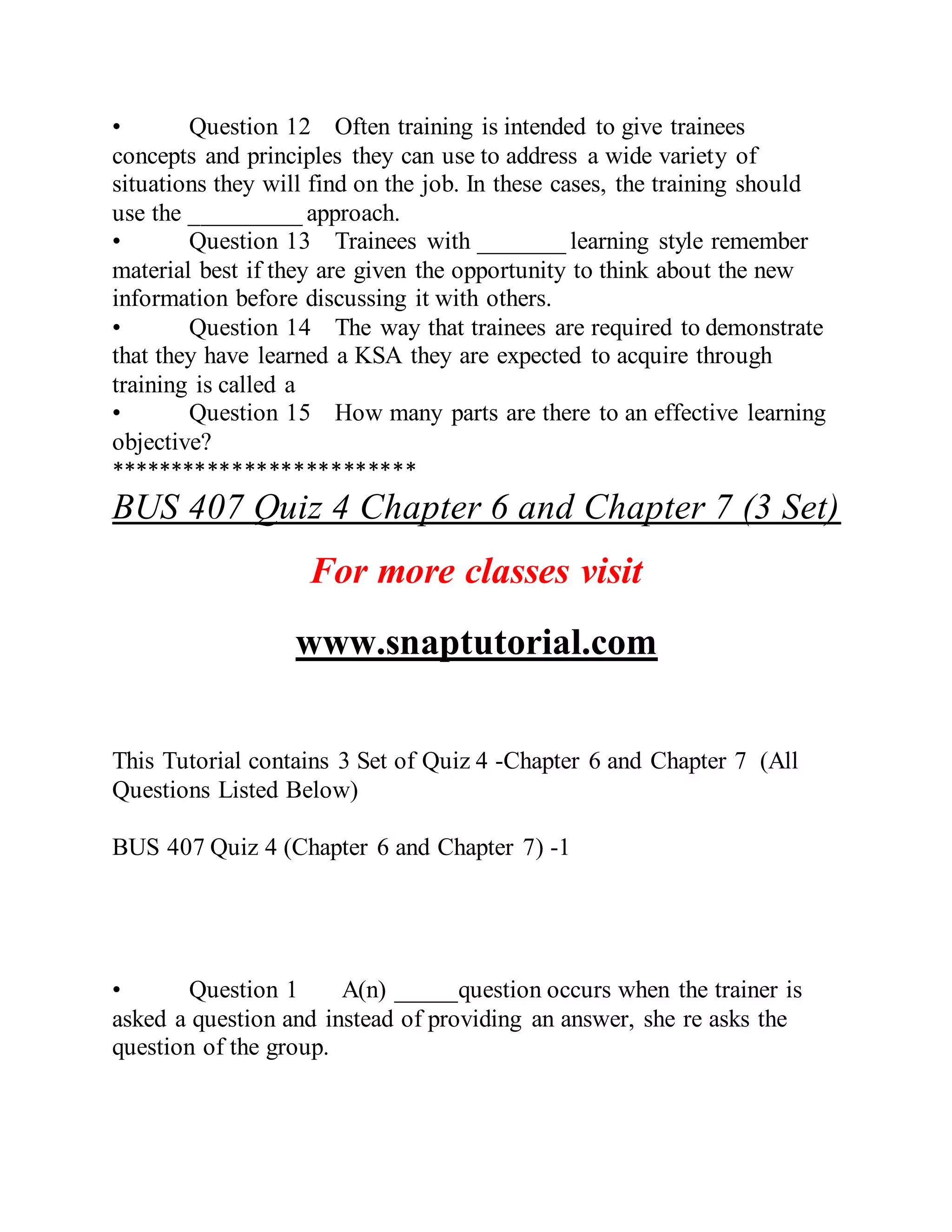 BUS 407 Education Redefined / snaptutorial.com