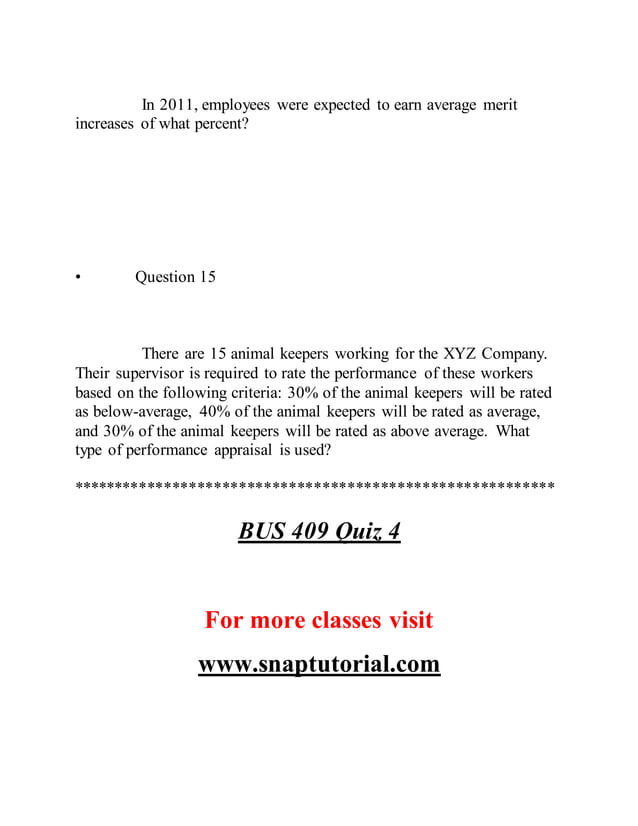 BUS 409 Massive Success / snaptutorial.com