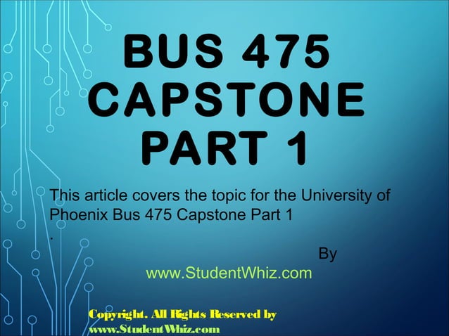 Bus 475 capstone final examination part 1 | PPT | Educational ...