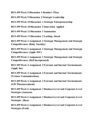BUS 499 STUDY Achievement Education--bus499study.com