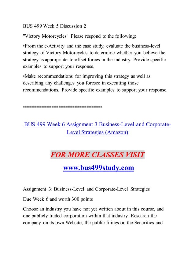 BUS 499 STUDY Education Your Life--bus499study | PDF