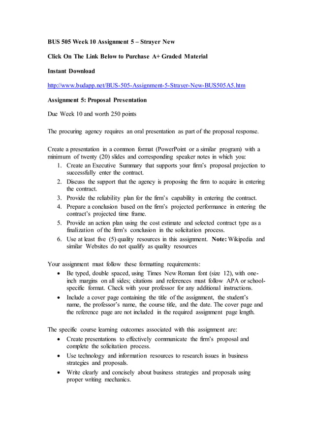 Bus 505 assignment 5 – strayer new | PDF