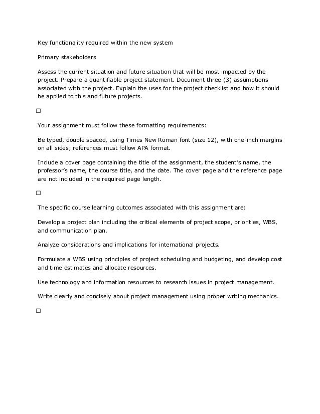 Bus 517 assignment 2 project scope