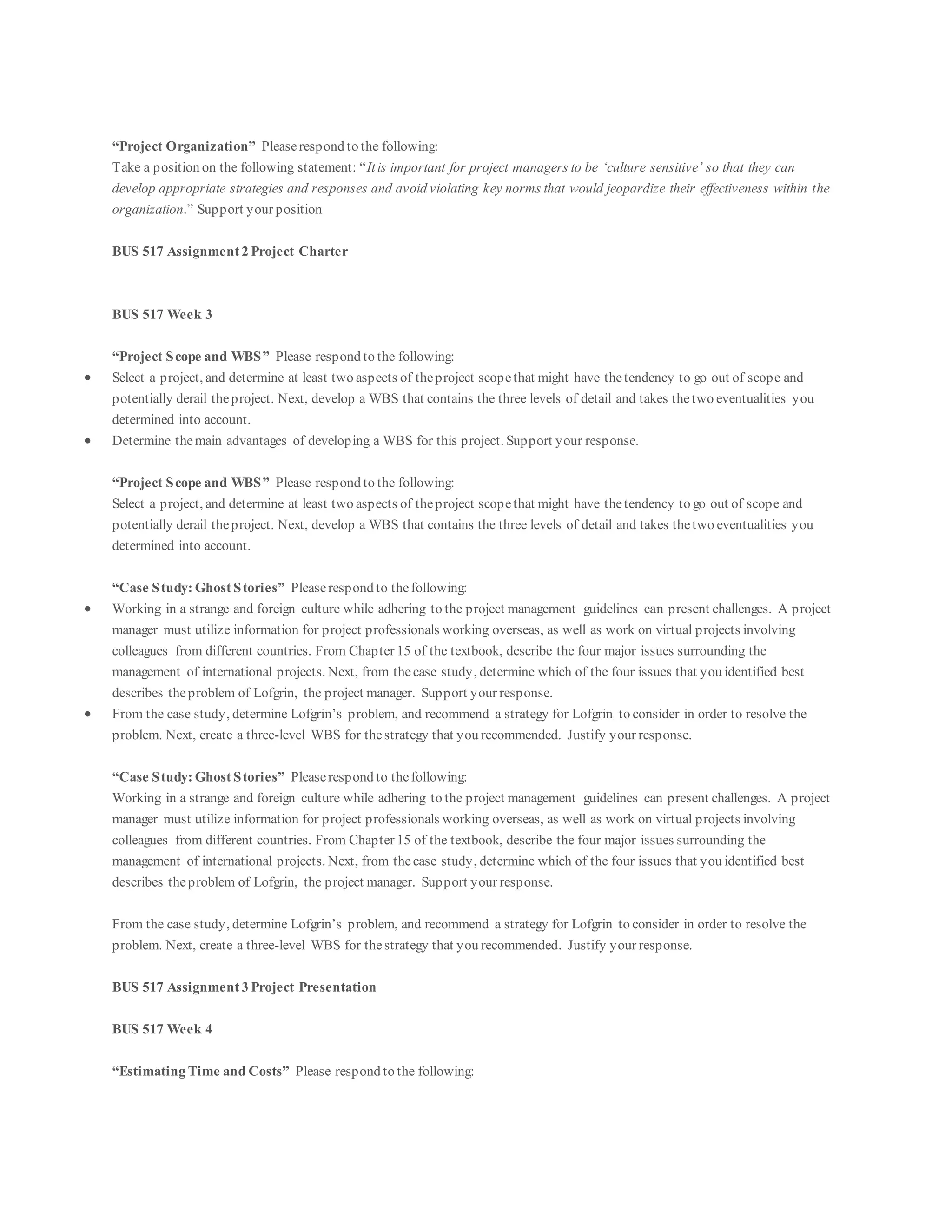 Bus 517 project management | DOCX