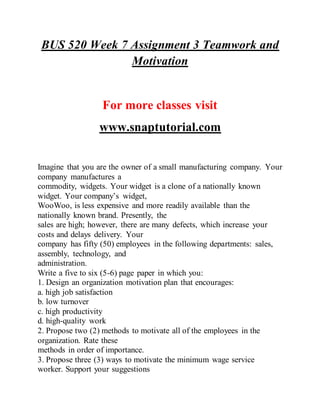 Bus 520 Enthusiastic Study / snaptutorial.com