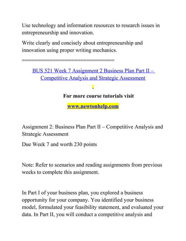 BUS 521 Imagine Your Future/newtonhelp.com | DOC