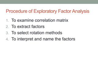 Exploratory Factor Analysis | PPTX