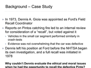 Pinto Fires and Personal Ethics | PPTX