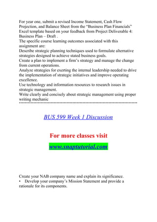 BUS 599 Effective Communication / snaptutorial.com