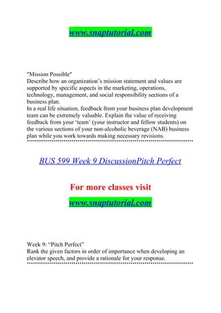 BUS 599 Effective Communication / snaptutorial.com