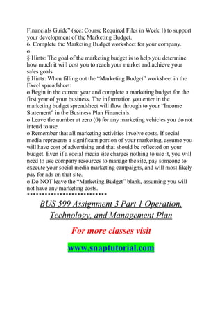 Bus 599 Exceptional Education / snaptutorial.com