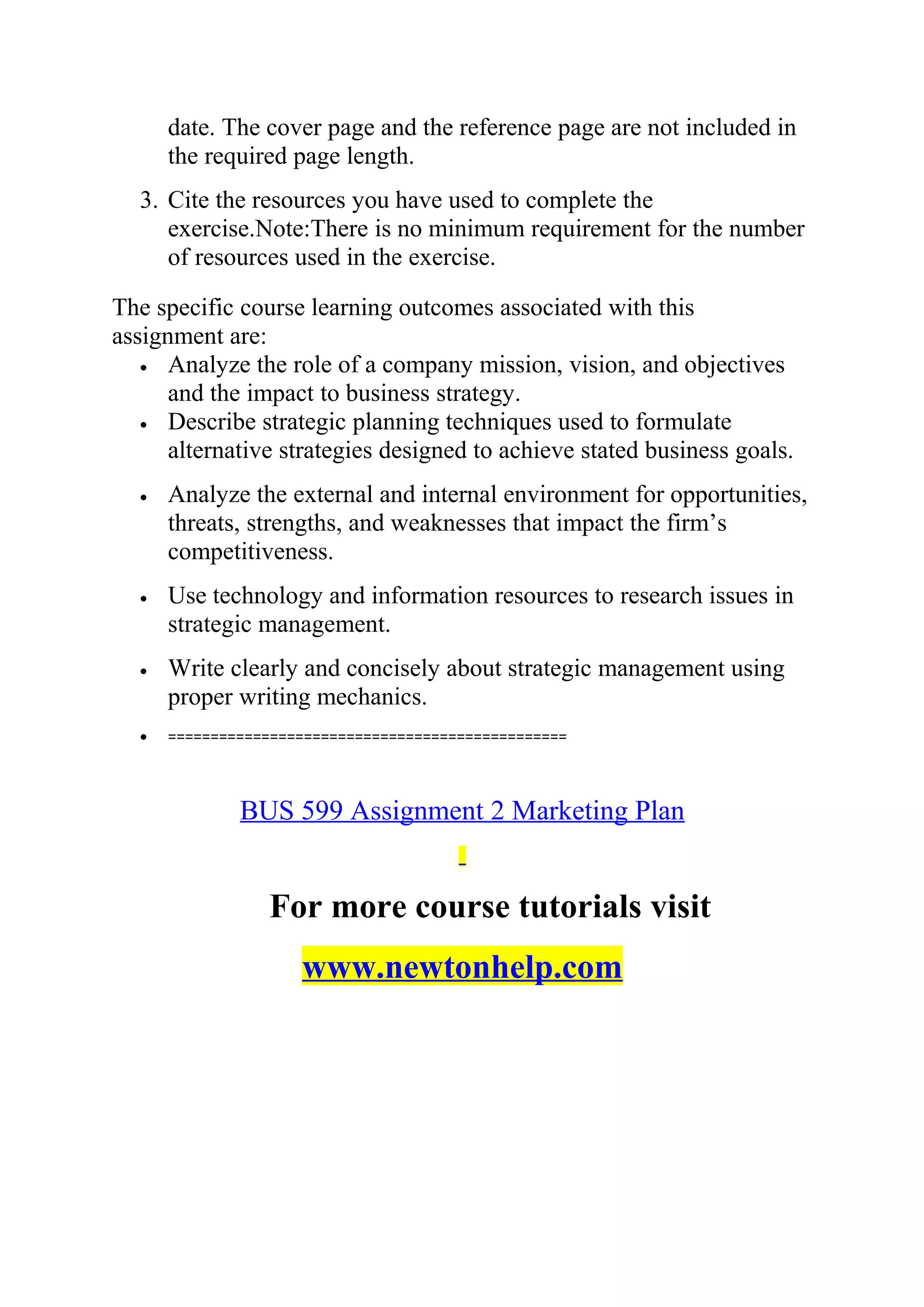 Bus 599 Education Your Way/newtonhelp.com