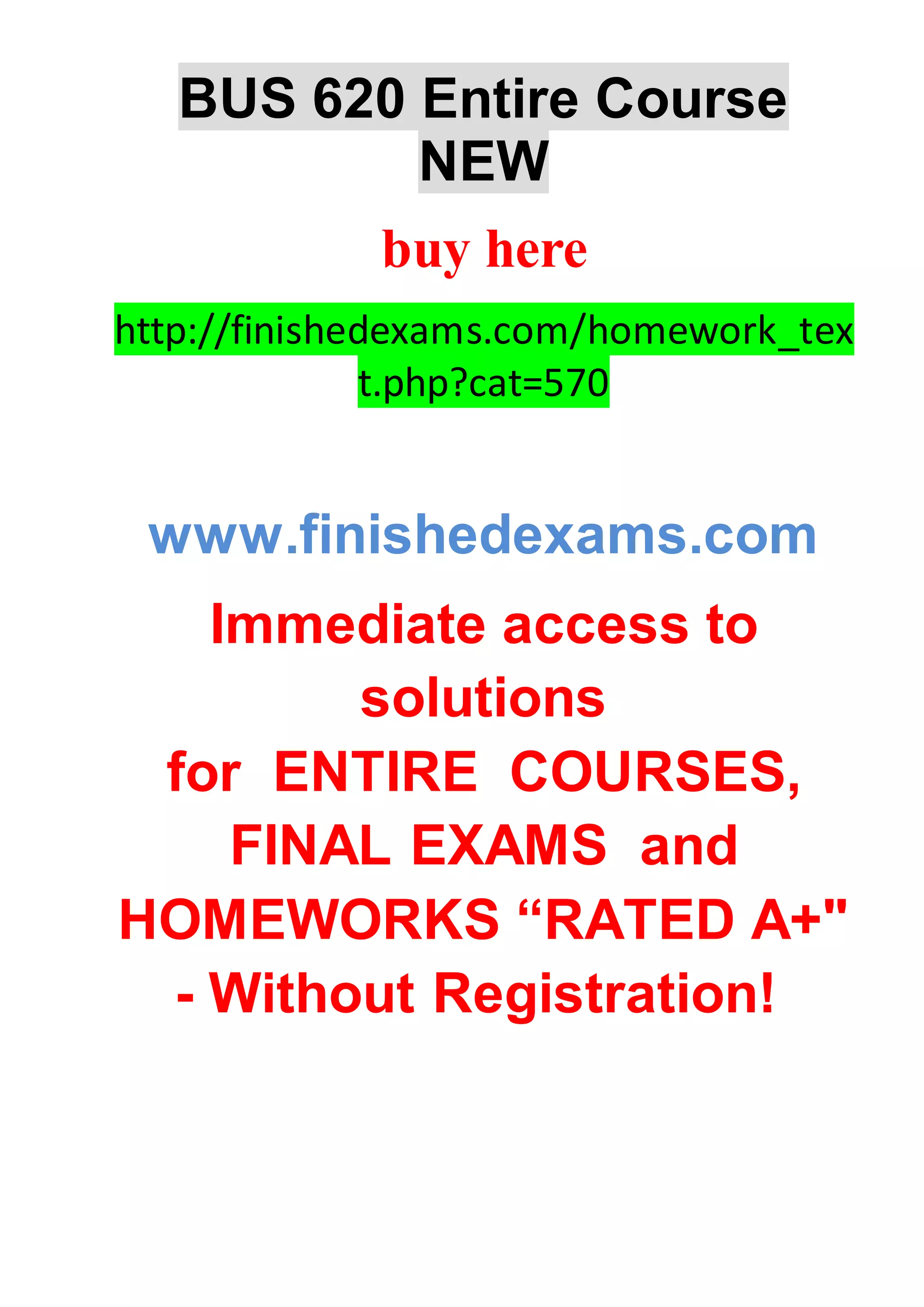 Bus 620 entire course | PDF