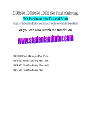 Bus 620 final marketing plan (ash) | DOC